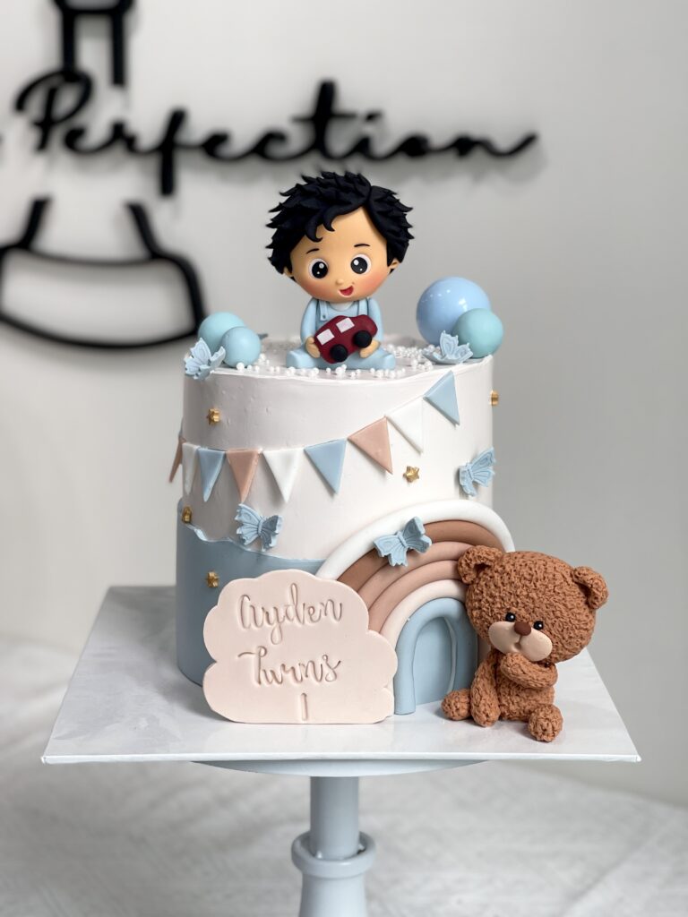 Ayden's Baby Boy and Bear Cake | Klang Valley Fondant Cake & Desserts