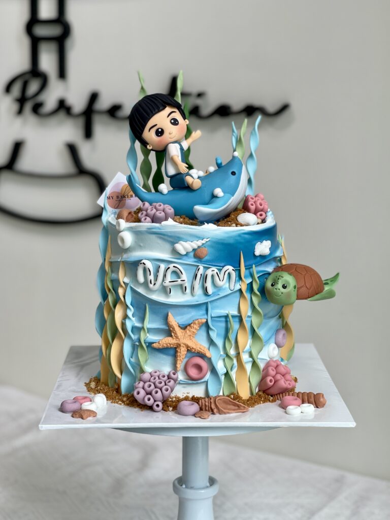 Naim's Baby Boy and Sea Animal Cake | Klang Valley Fondant Cake & Desserts